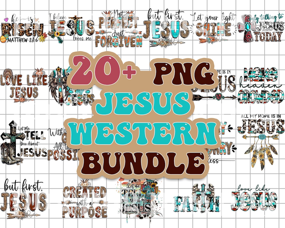 Western Jesus Bundle Png, Cowhide Png, Christian Design, Faith, Western ...
