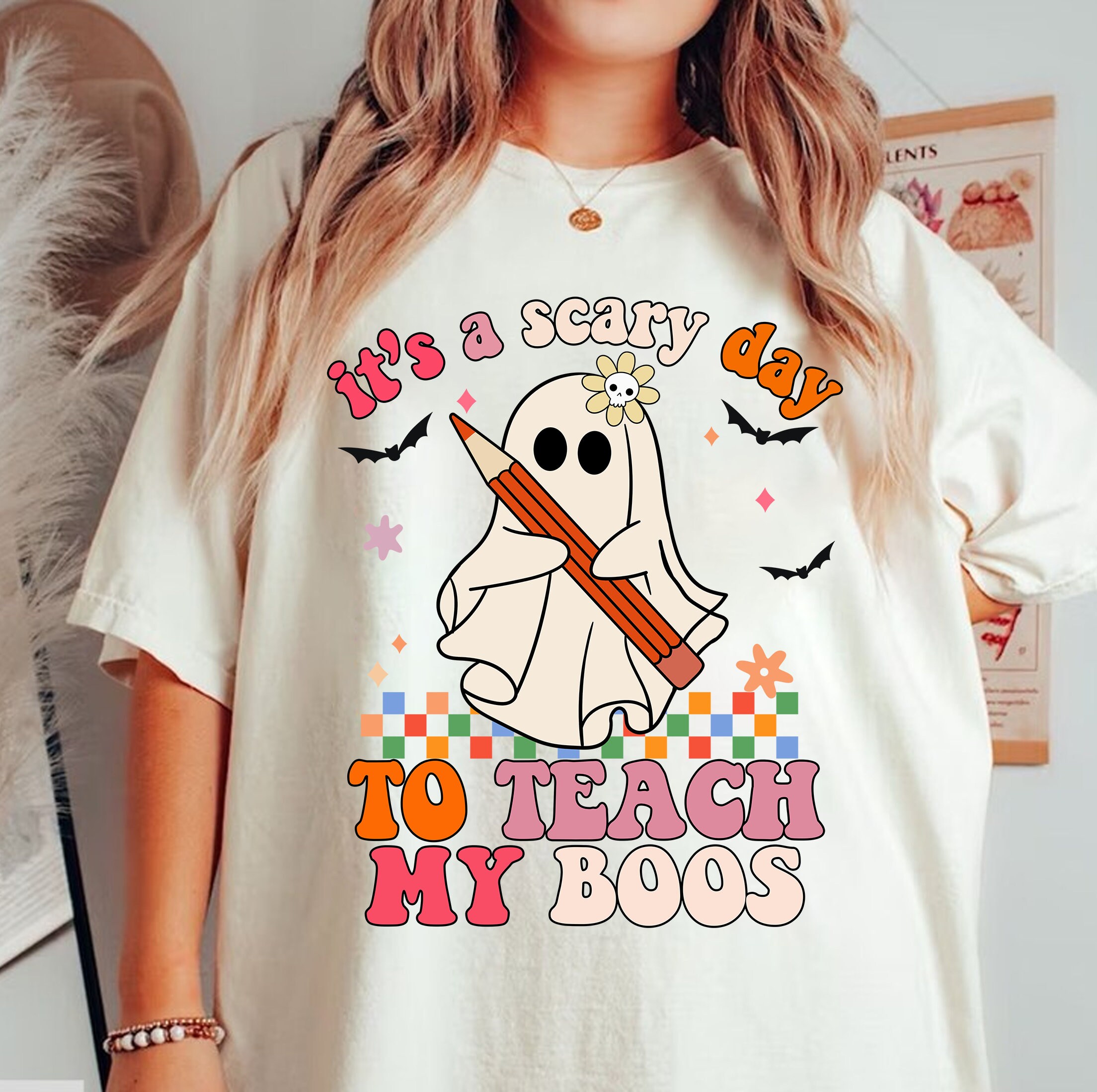 It's A Scary Day to Teach My Boos Png Halloween Teacher - Etsy