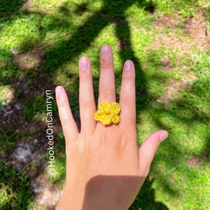 Crochet Flower Ring PATTERN, Crochet Rings - Etsy