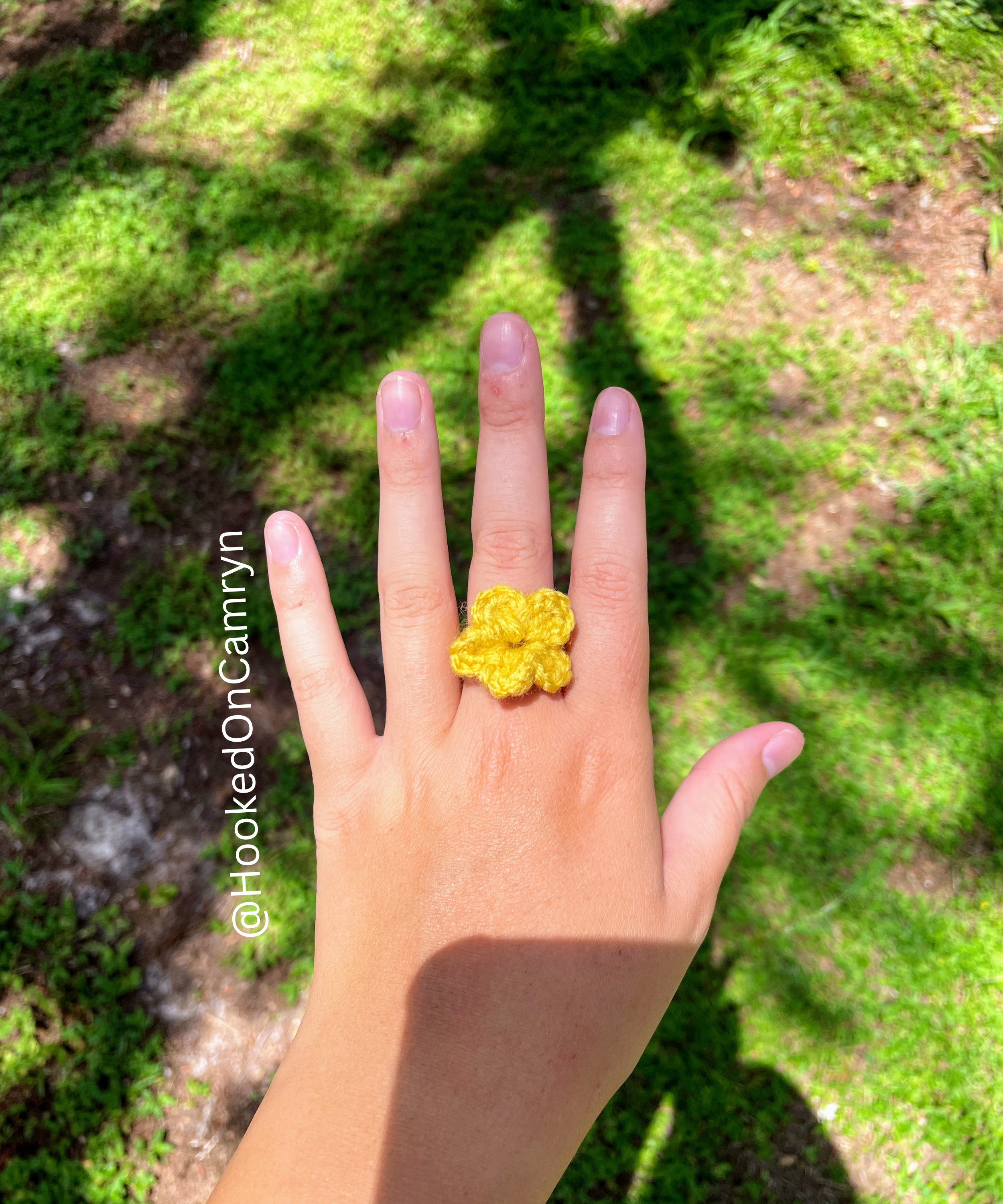 Crochet Flower Ring PATTERN, Crochet Rings - Etsy