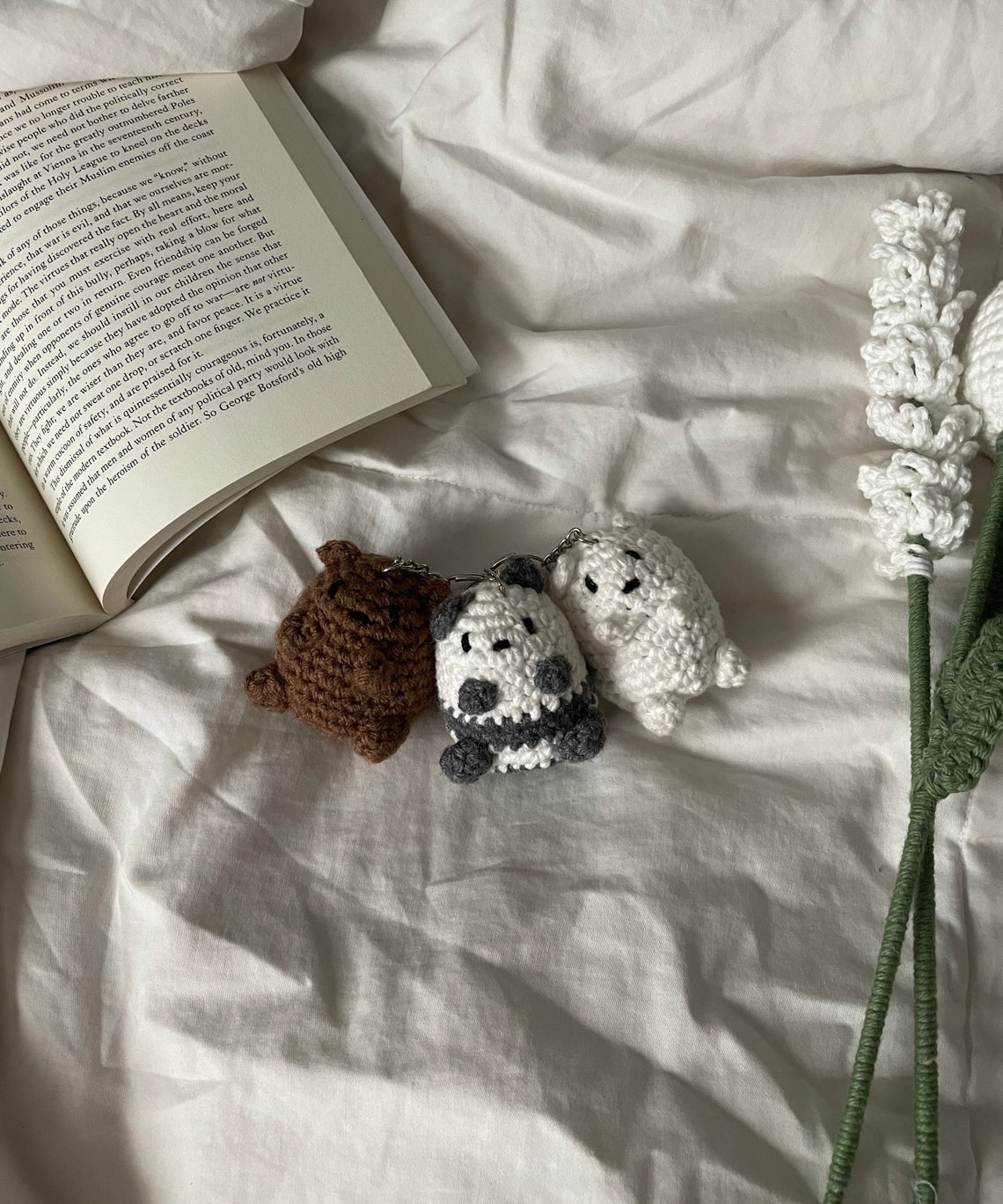 Free Crochet We Bare Bears Pattern, Crochet Keychain Bears, Crochet ...