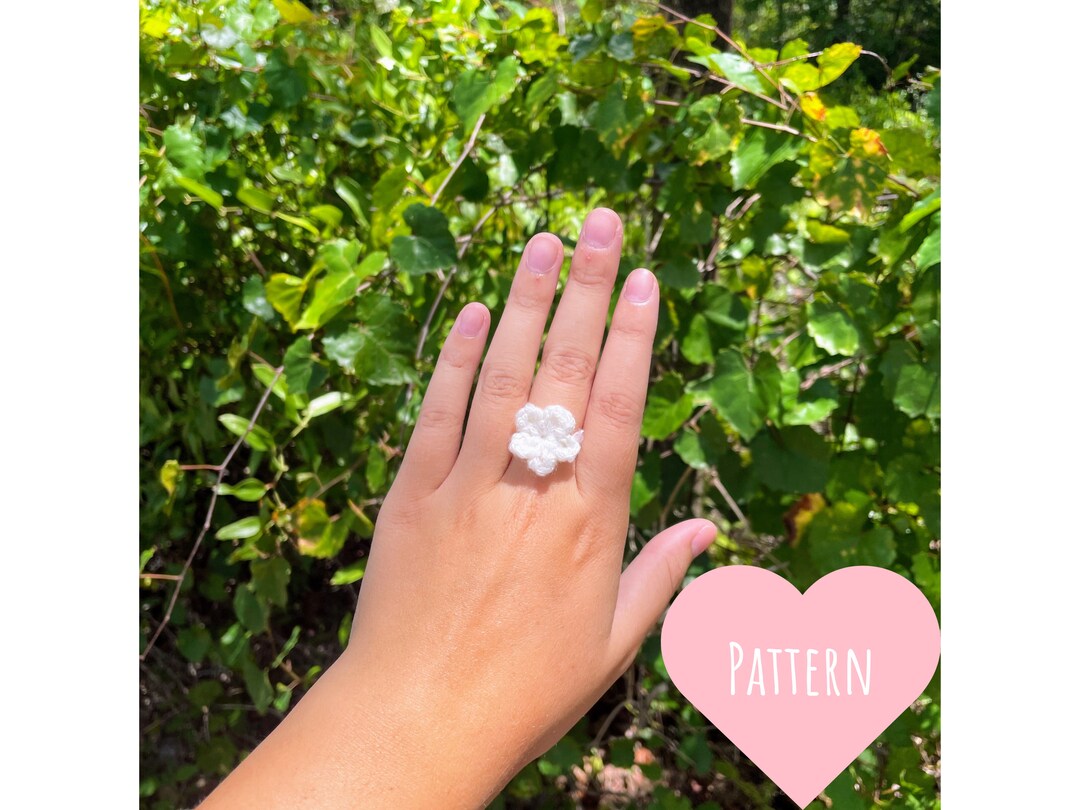 Crochet Flower Ring PATTERN, Crochet Rings - Etsy