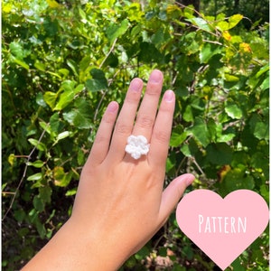 Crochet Flower Ring PATTERN, Crochet Rings - Etsy