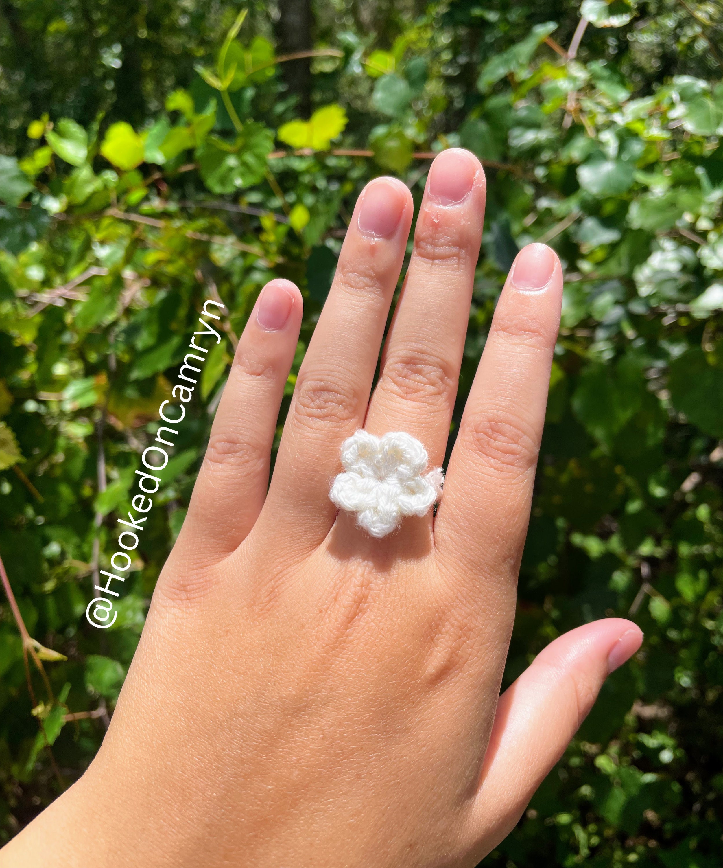 Crochet Flower Ring PATTERN, Crochet Rings - Etsy