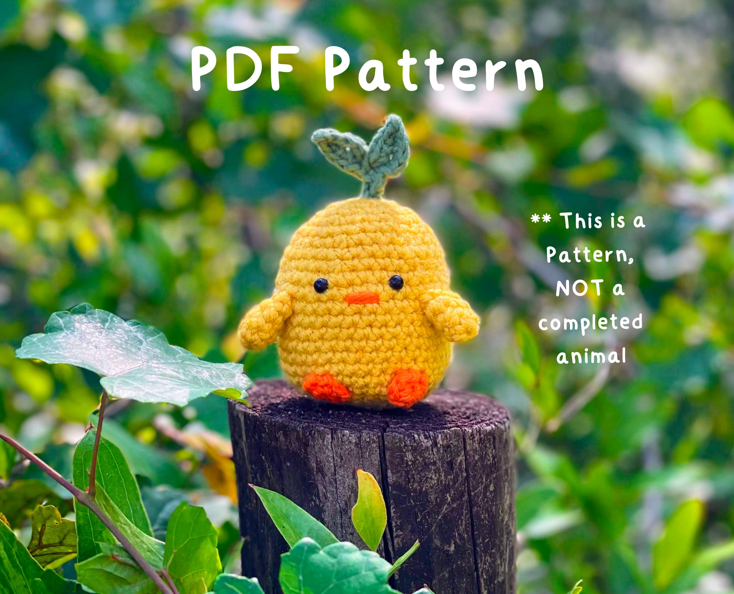 CROCHET PATTERN: Crochet Baby Chick With Leaf Sprout, Easter/chicken/amigurumi/chick, New - Etsy ...