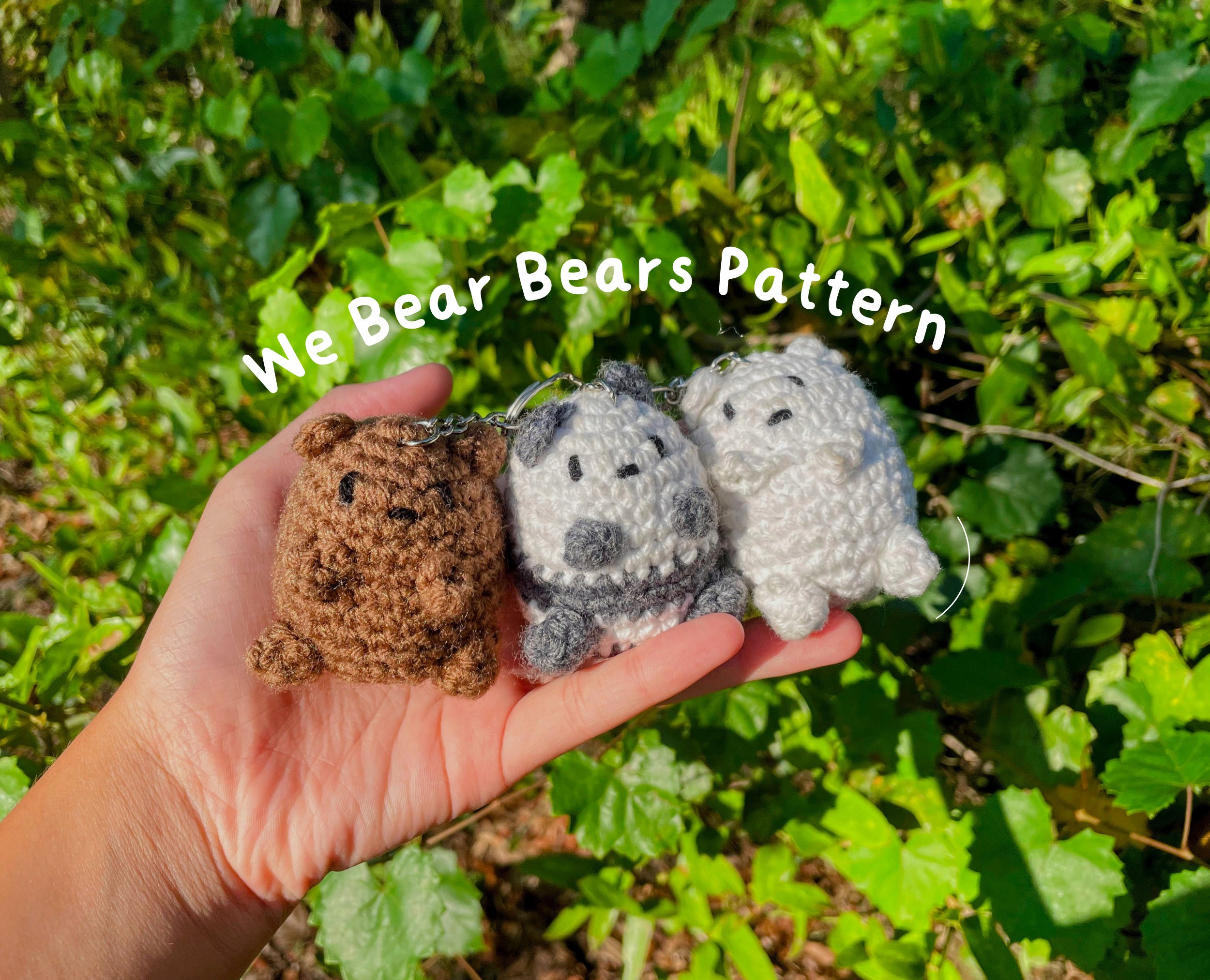 Free Crochet We Bare Bears Pattern, Crochet Keychain Bears, Crochet ...