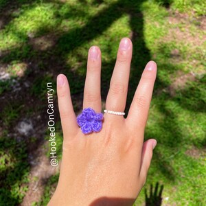 Crochet Flower Ring PATTERN, Crochet Rings - Etsy