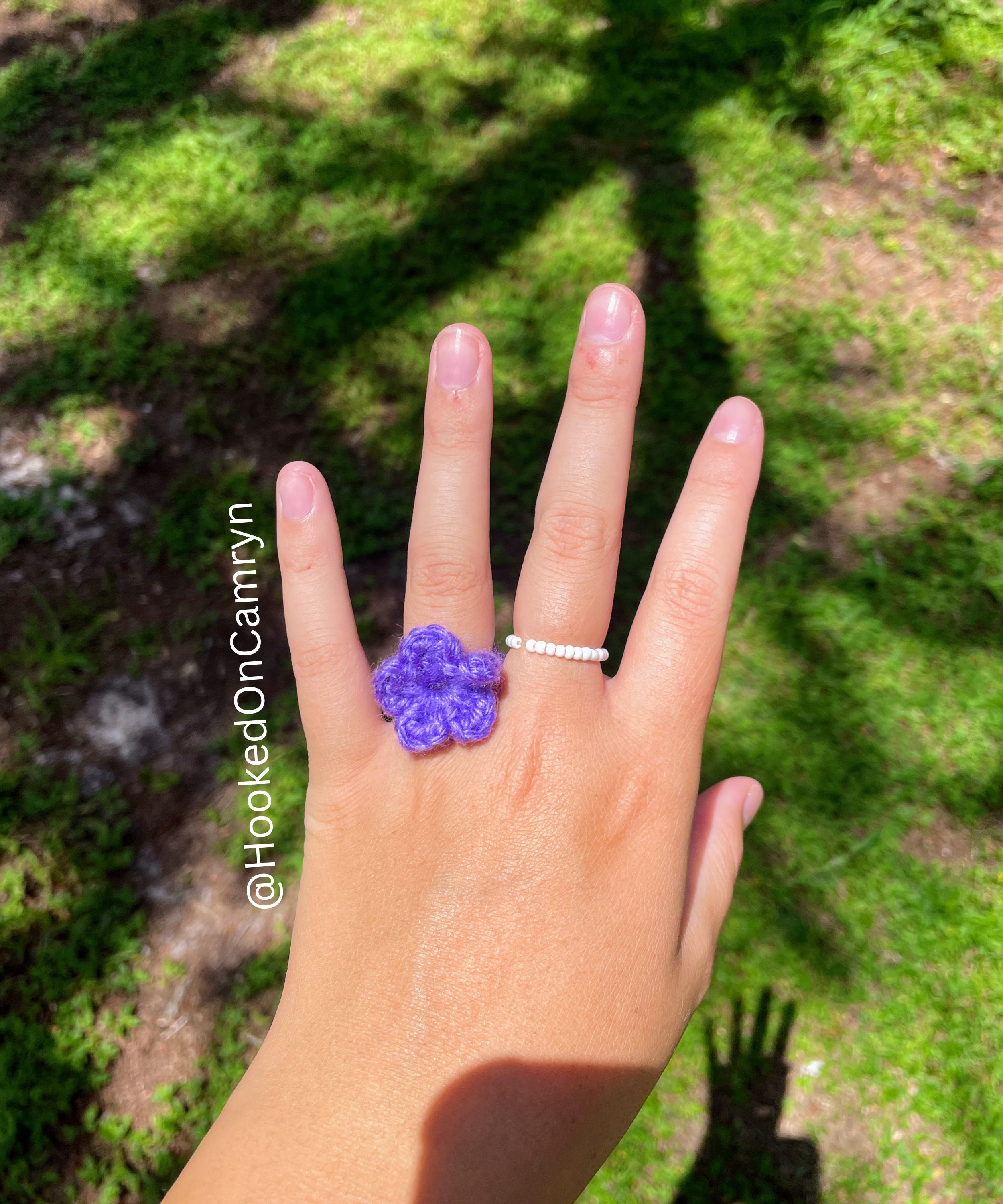 Crochet Flower Ring PATTERN, Crochet Rings - Etsy