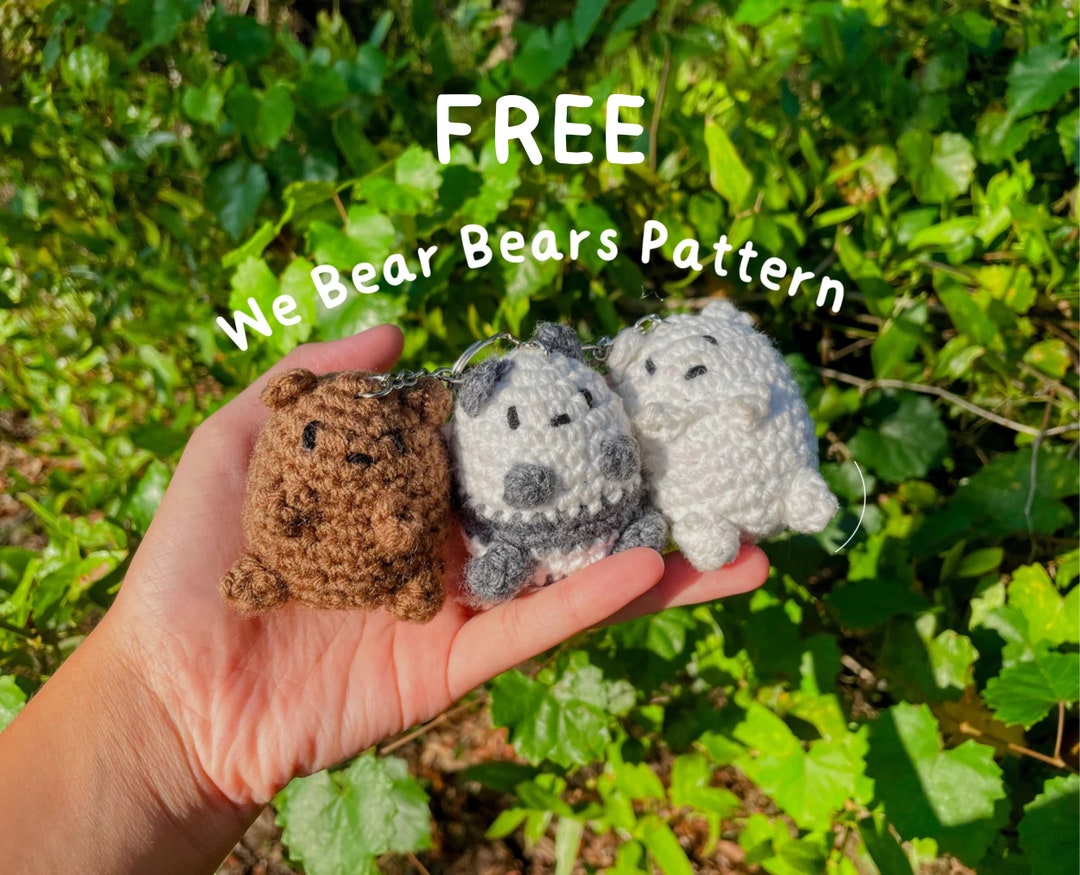 Free Crochet We Bare Bears Pattern, Crochet Keychain Bears, Crochet Patterns, NEW - Etsy