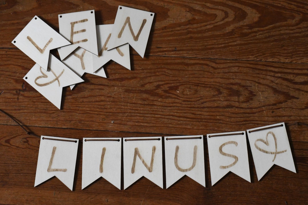 Wooden Pennant Chain With Desired Engraving Customizable Name Necklace ...