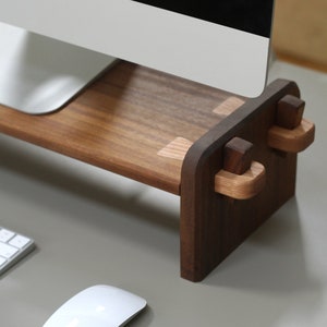 Walnut Monitor Stand: Japanese Style Desk Shelf Raiser - Etsy