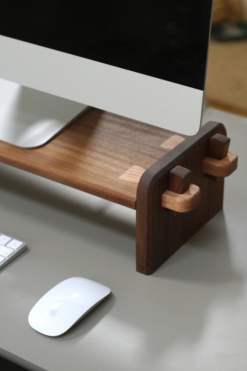 Walnut Monitor Stand: Japanese Style Desk Shelf Raiser - Etsy