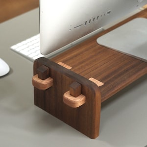 Walnut Monitor Stand: Japanese Style Desk Shelf Raiser - Etsy