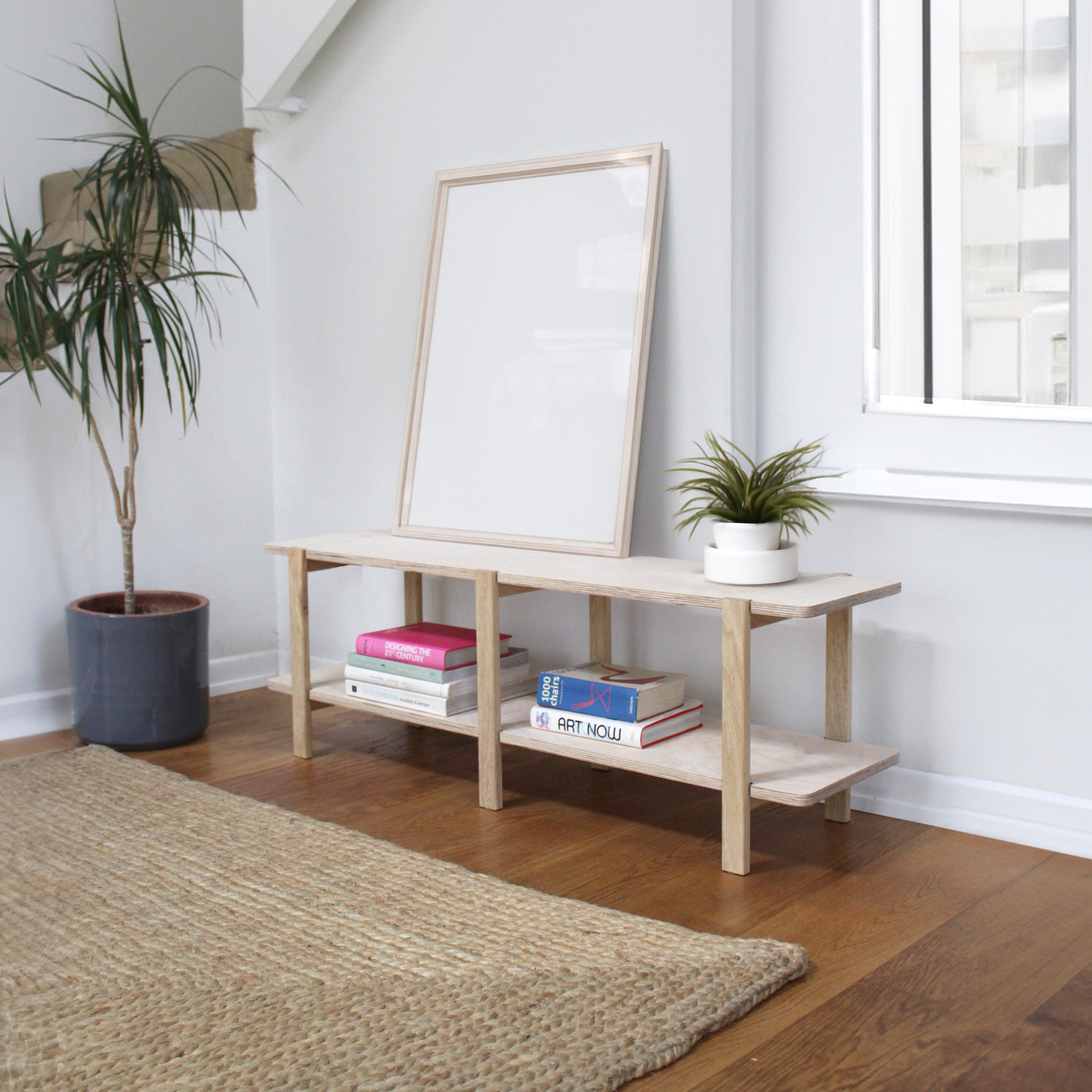 Scandinavian Low Bookshelf / Low Bookcase / Low Shelving Unit / Open ...