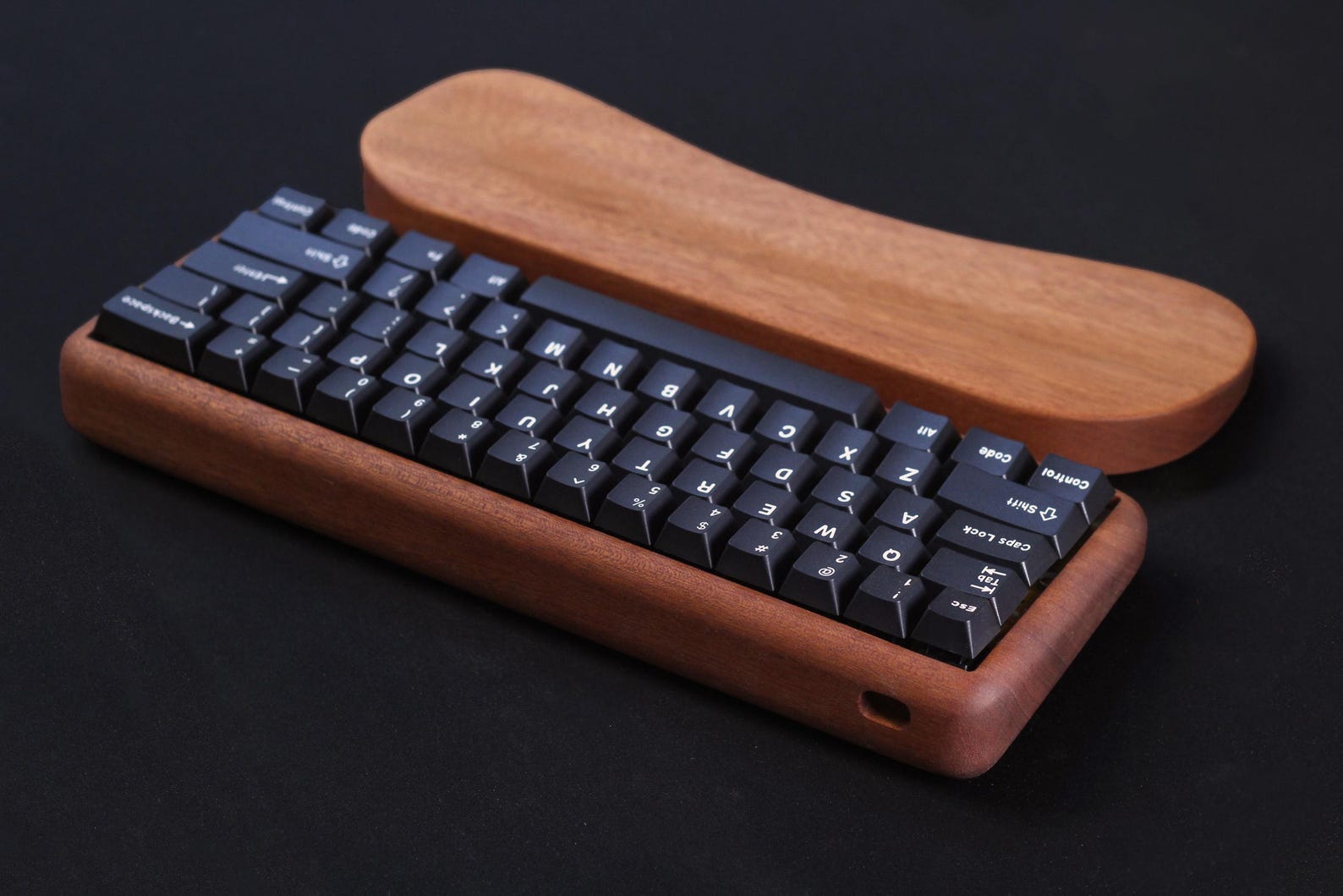 Handmade Wood Mechanical Keyboard Case: 60% Keyboard Case, Wrist Rest ...