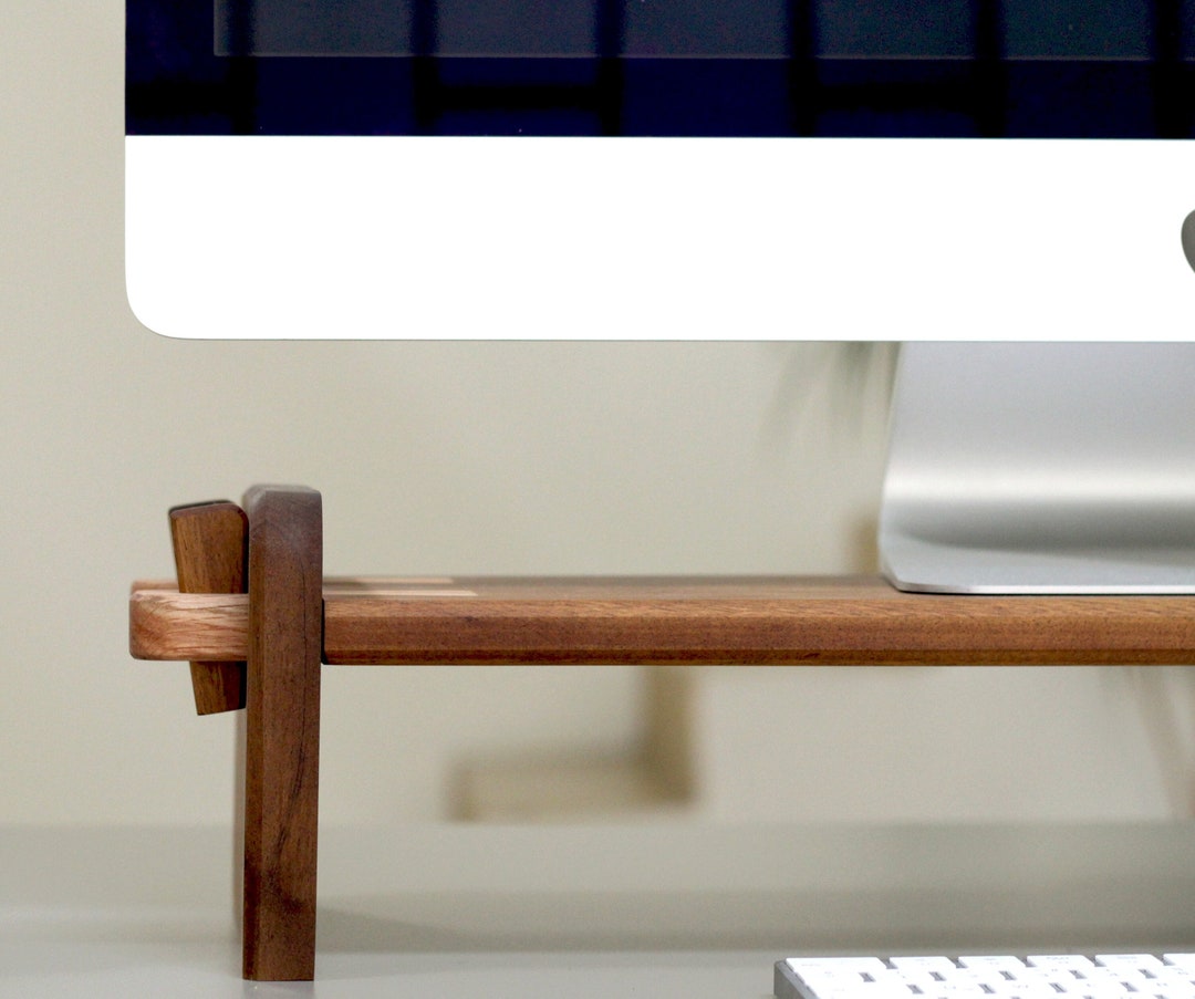 Walnut Monitor Stand: Japanese Style Desk Shelf Raiser - Etsy