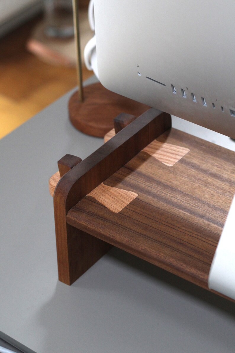 Walnut Monitor Stand: Japanese Style Desk Shelf Raiser - Etsy