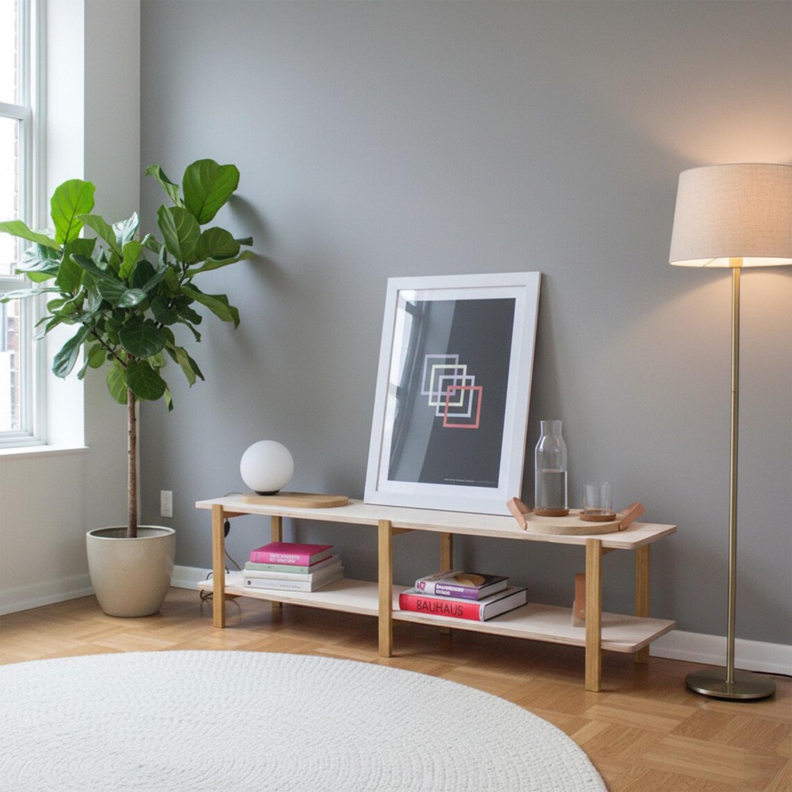 Low Shelving Unit, 3 Sizes, Wooden Shelving Unit, Wooden Tv Stand ...