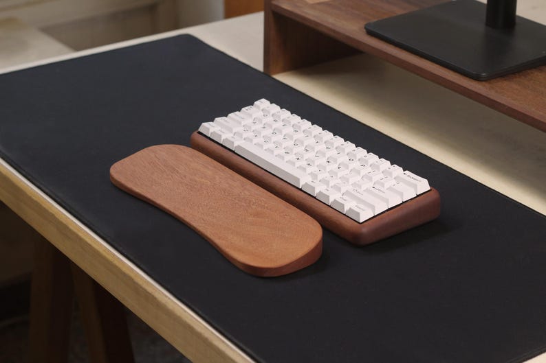 Handmade Wood Mechanical Keyboard Case: 60% Keyboard Case, Wrist Rest ...