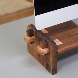 Walnut Monitor Stand: Japanese Style Desk Shelf Raiser - Etsy