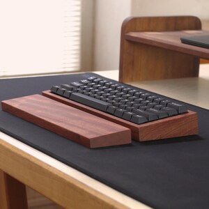 Mahogany Mechanical Keyboard Case and Wrist Rest: Compatible With %60 ...