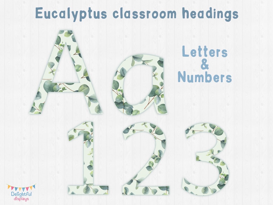 Eucalyptus Classroom Display Lettering, Bulletin Board or Noticeboard ...
