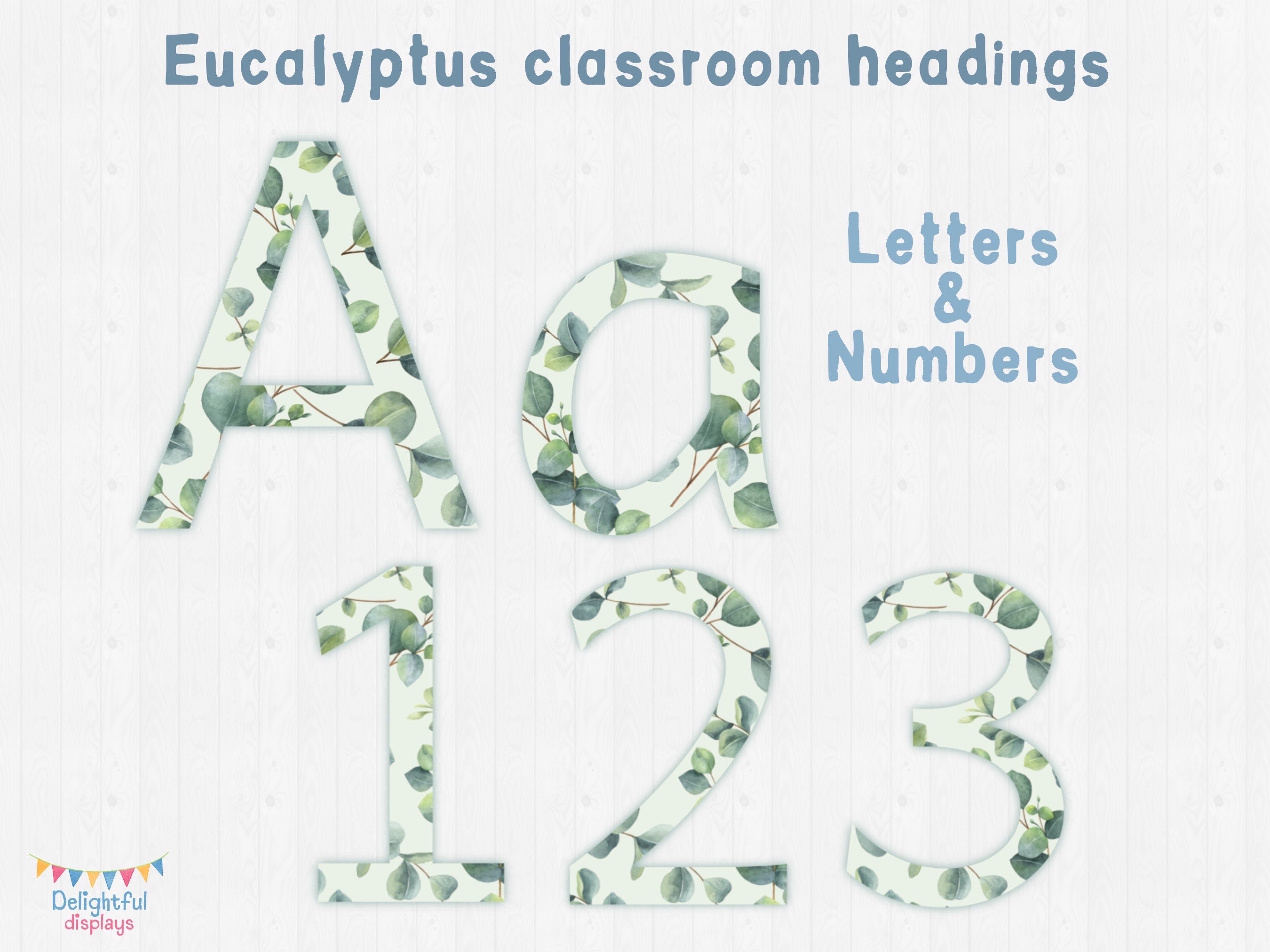 Eucalyptus Classroom Display Lettering, Bulletin Board or Noticeboard ...