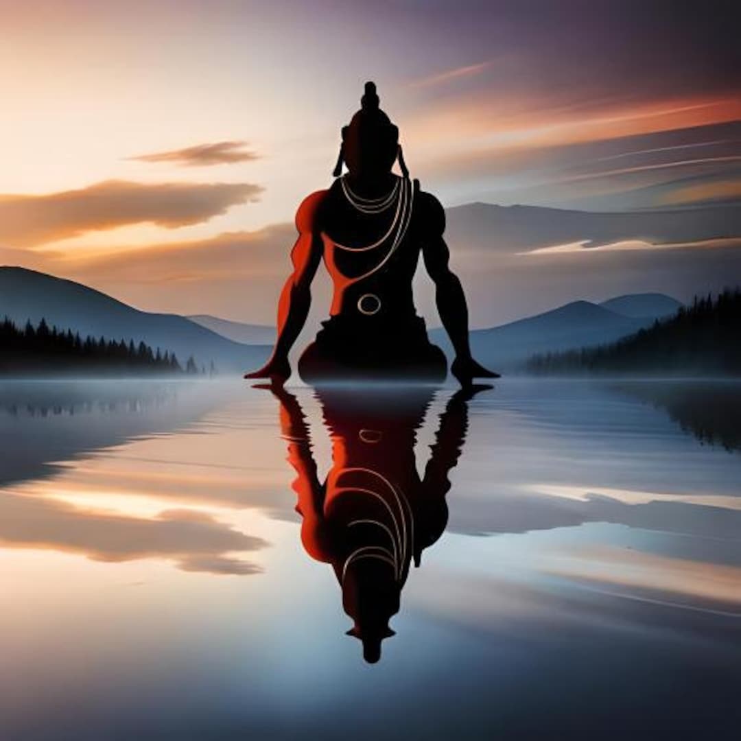 Lord Shiva Adiyogi Wall Art Colourful Digital Print Living - Etsy