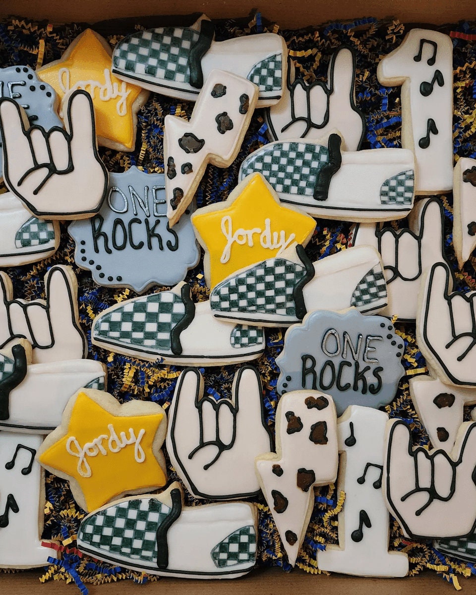 Birthday Rock N' Roll Cookie Set - Etsy