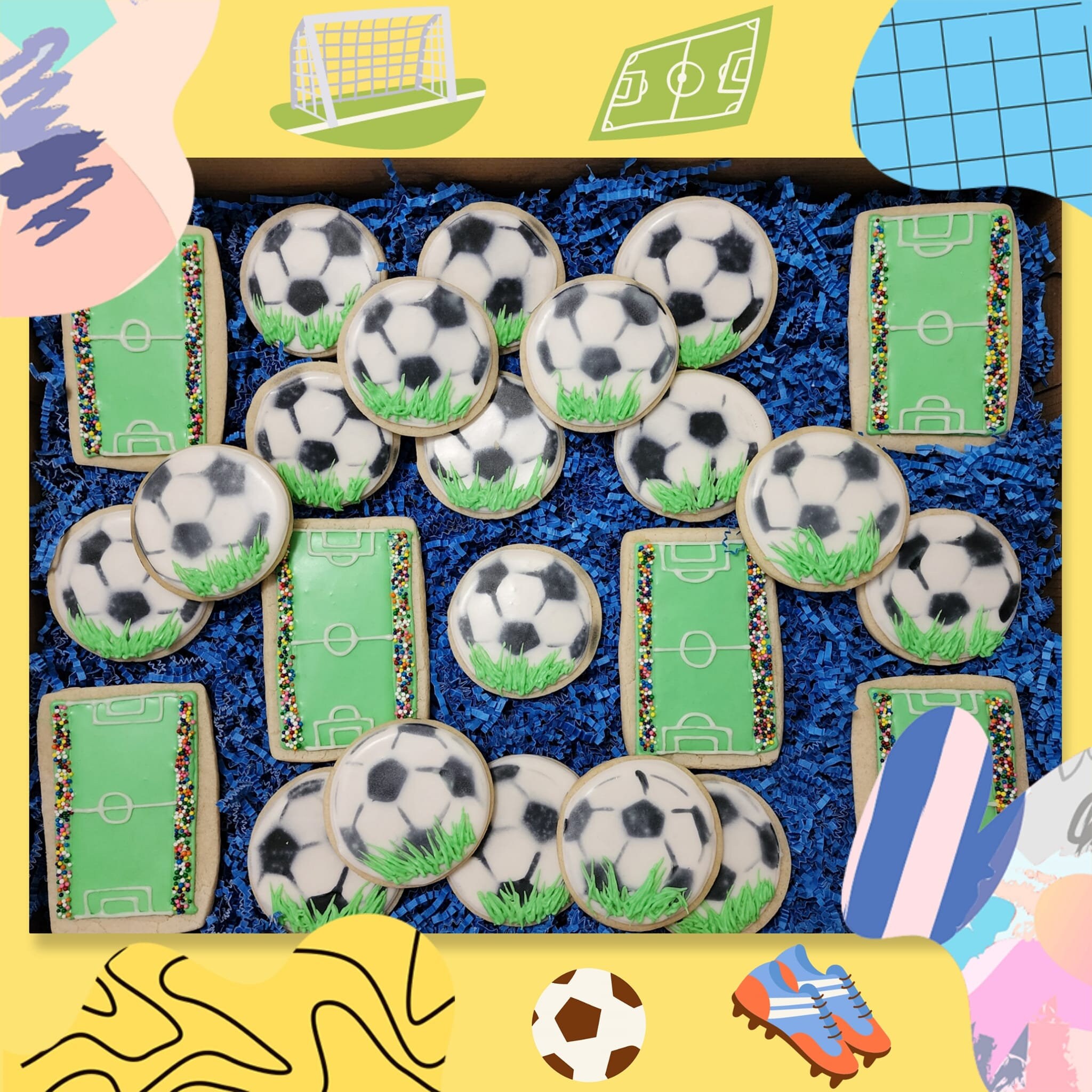 Soccer Ball & Stadium Sugar Cookie Duo - Etsy