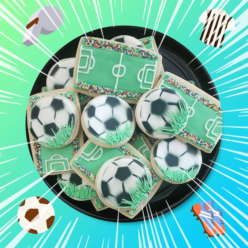 Soccer Ball & Stadium Sugar Cookie Duo - Etsy
