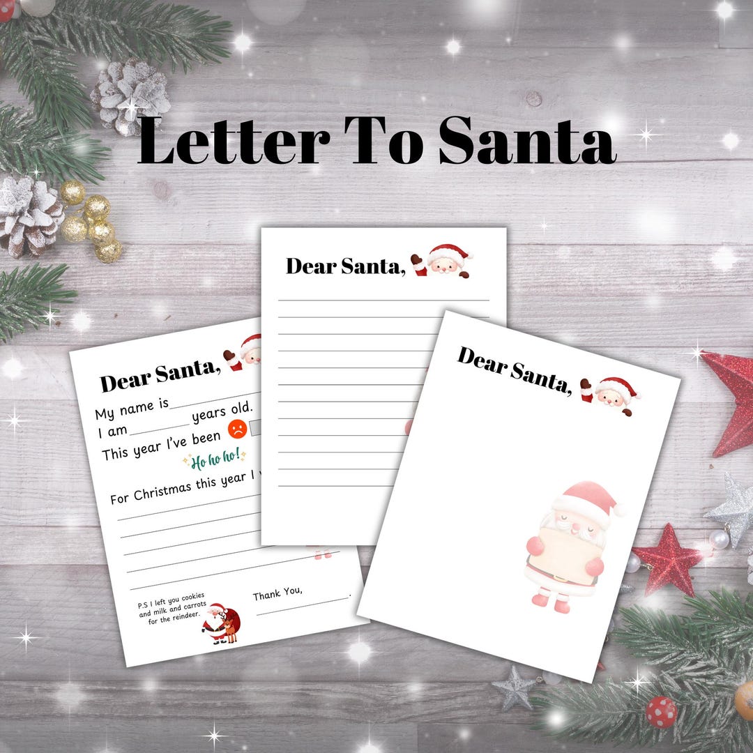 Kids' Letter to Santa Wish List Printable Christmas Wish List Template ...