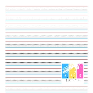 Second Grade Lined Handwriting Paper - Etsy