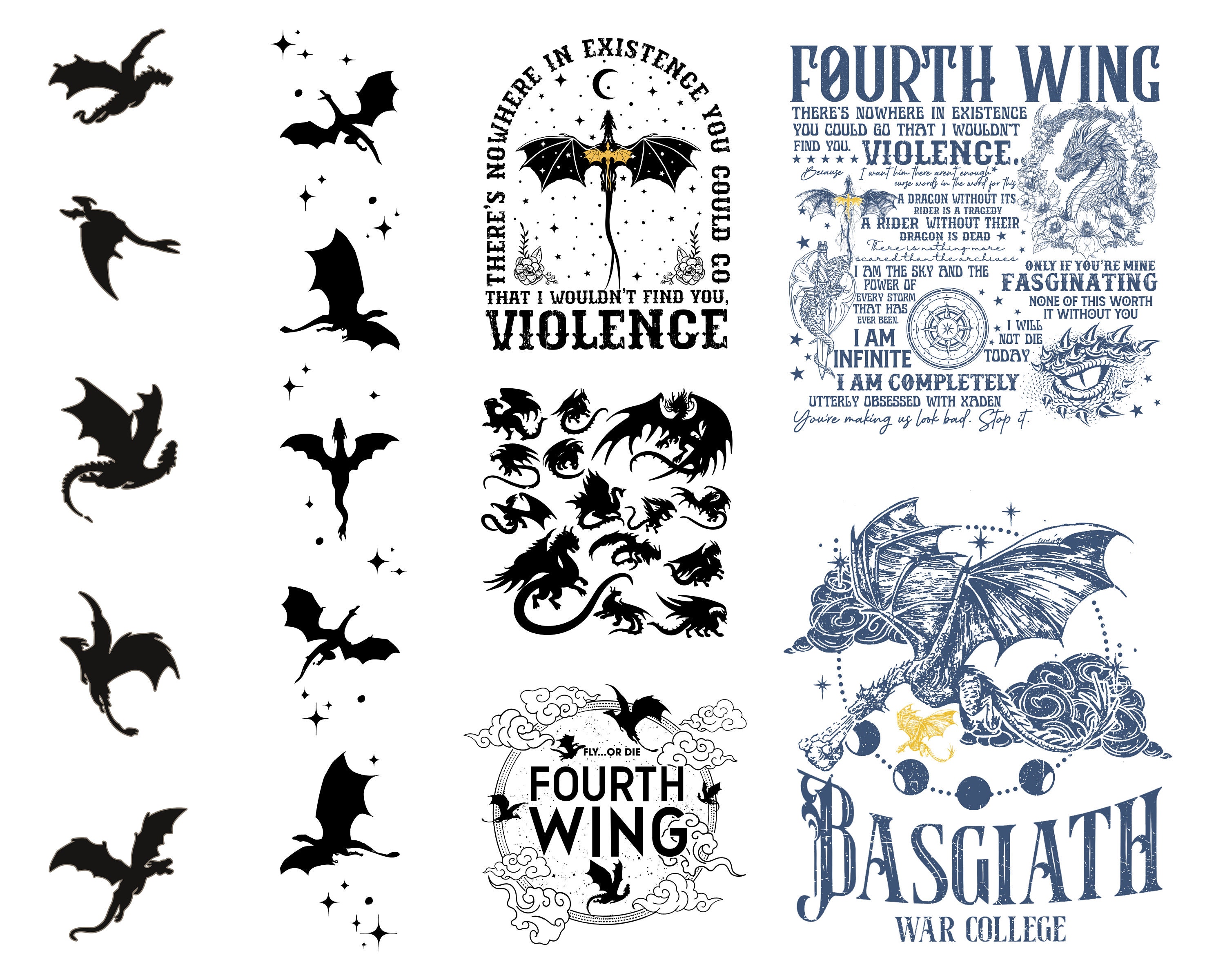 Fourth Wing Png Stencil Basgiath Digital File Rebecca Yarros - Etsy ...