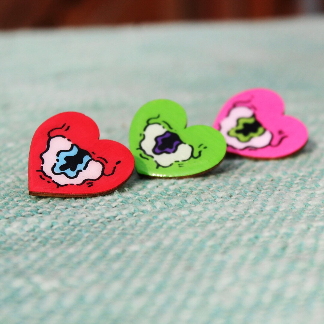 Heart Pin Badge - Etsy
