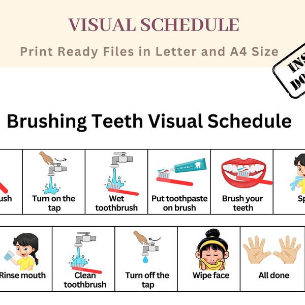 Brushing Teeth Visual - Etsy