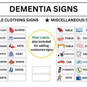 Dementia Signs Dementia Labels Dementia Signage Dementia - Etsy