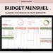 Budget Mensuel Français, Monthly Budget Planner Français, Monthly ...