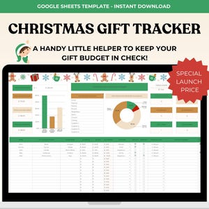 Budget Gift Tracker, Holiday Gift Tracker, Christmas Planner, Holiday ...