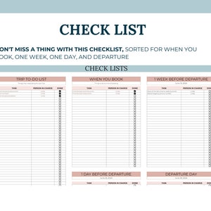 Travel Planner Spreadsheet, Vacation Planner Google Sheets, Holiday ...