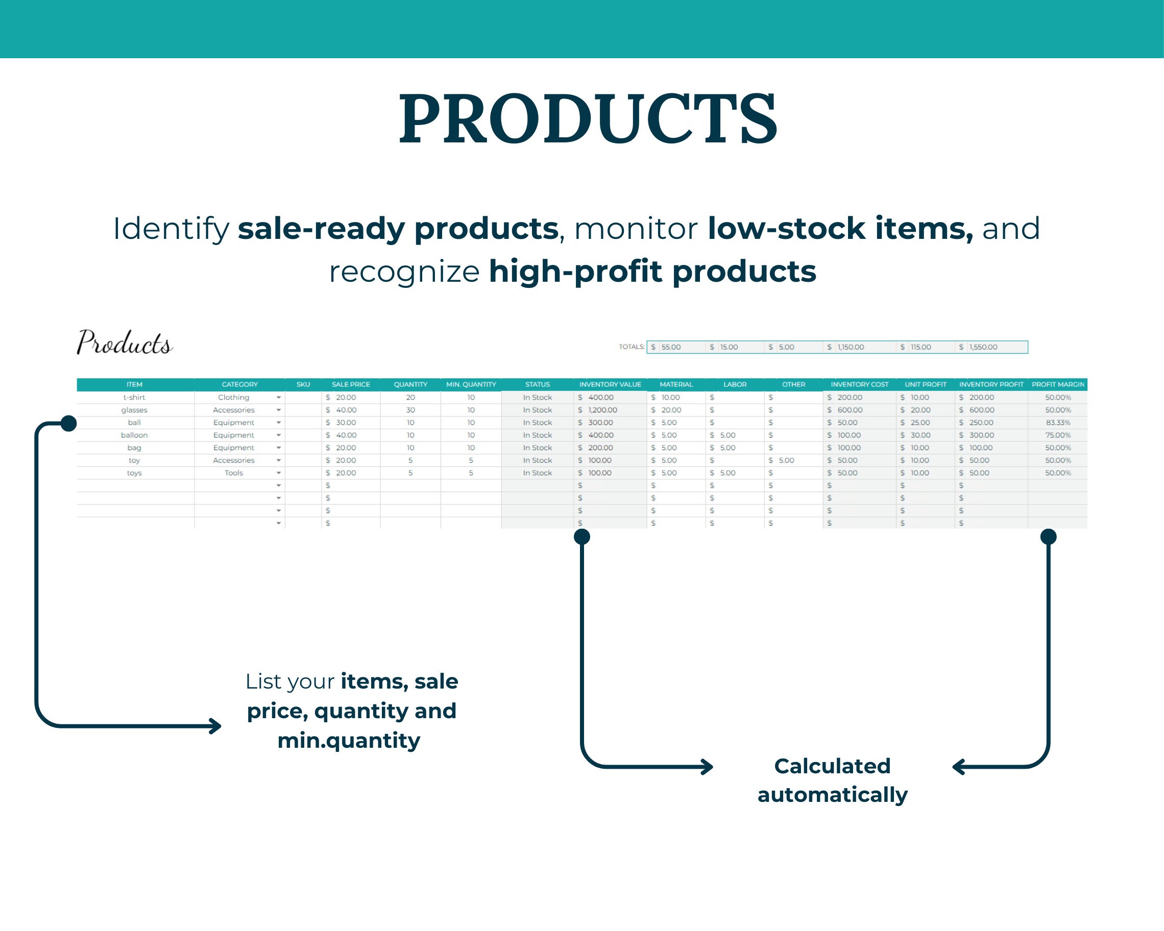 Inventory Tracker Spreadsheet, Small Business Inventory Template ...