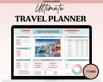 Travel Planner Spreadsheet, Vacation Planner Google Sheets, Holiday ...