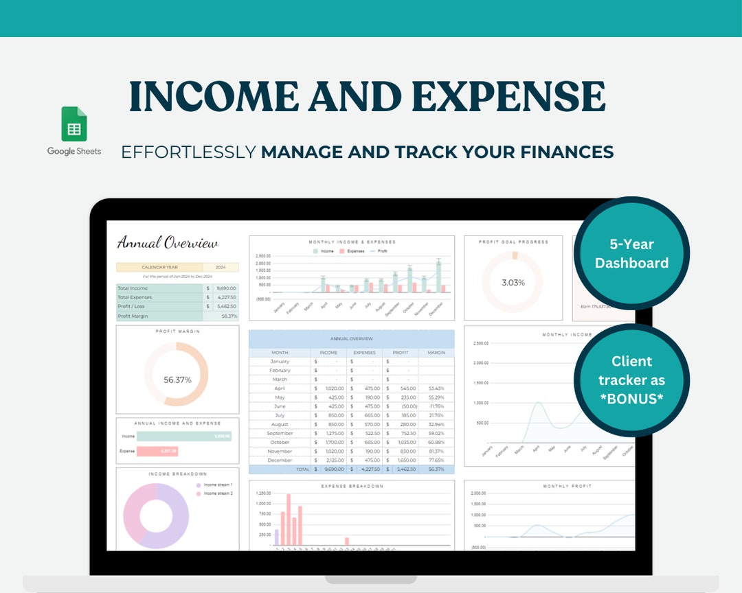 Income and Expense Tracker, Track Business Income and Expenses, Small ...