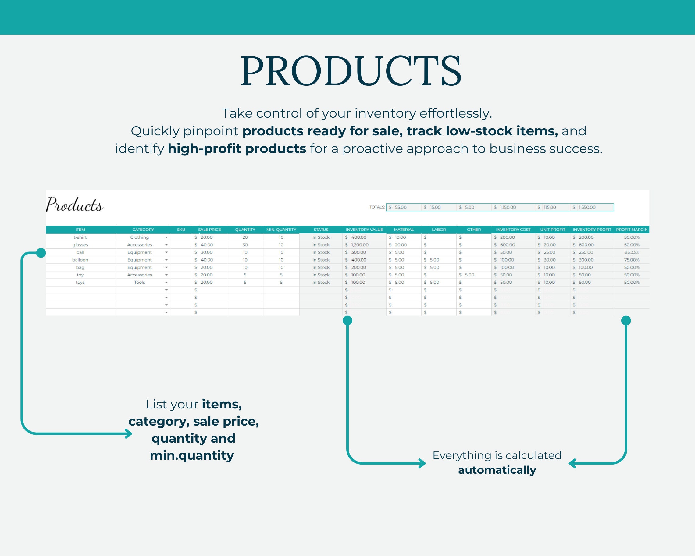 Small Business Spreadsheets, Inventory Tracker, Bookkeeping Spreadsheet ...