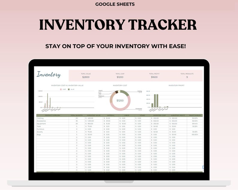 Inventory Tracker Spreadsheet, Small Business Inventory Template ...