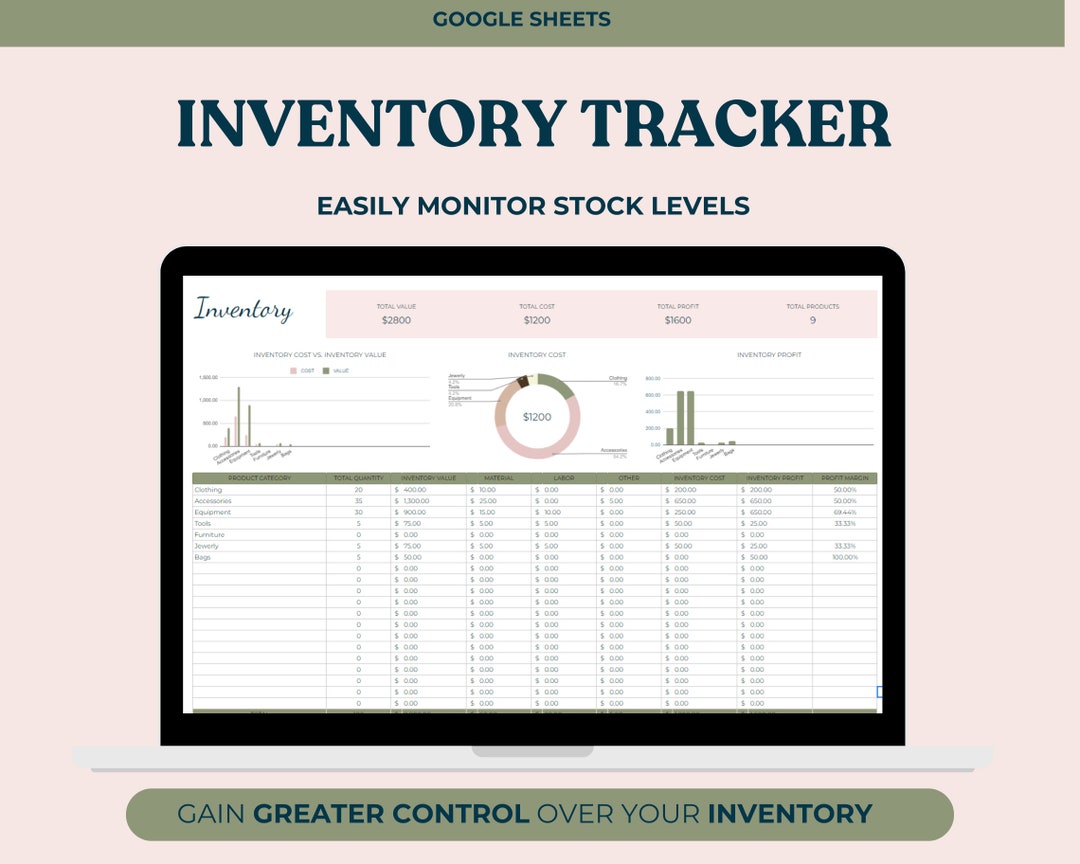 Inventory Tracker Spreadsheet, Small Business Inventory Template ...