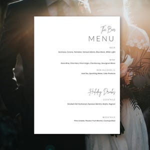 Canva Bar Menu Template Weddings, Large Events and More Printable, Easy ...