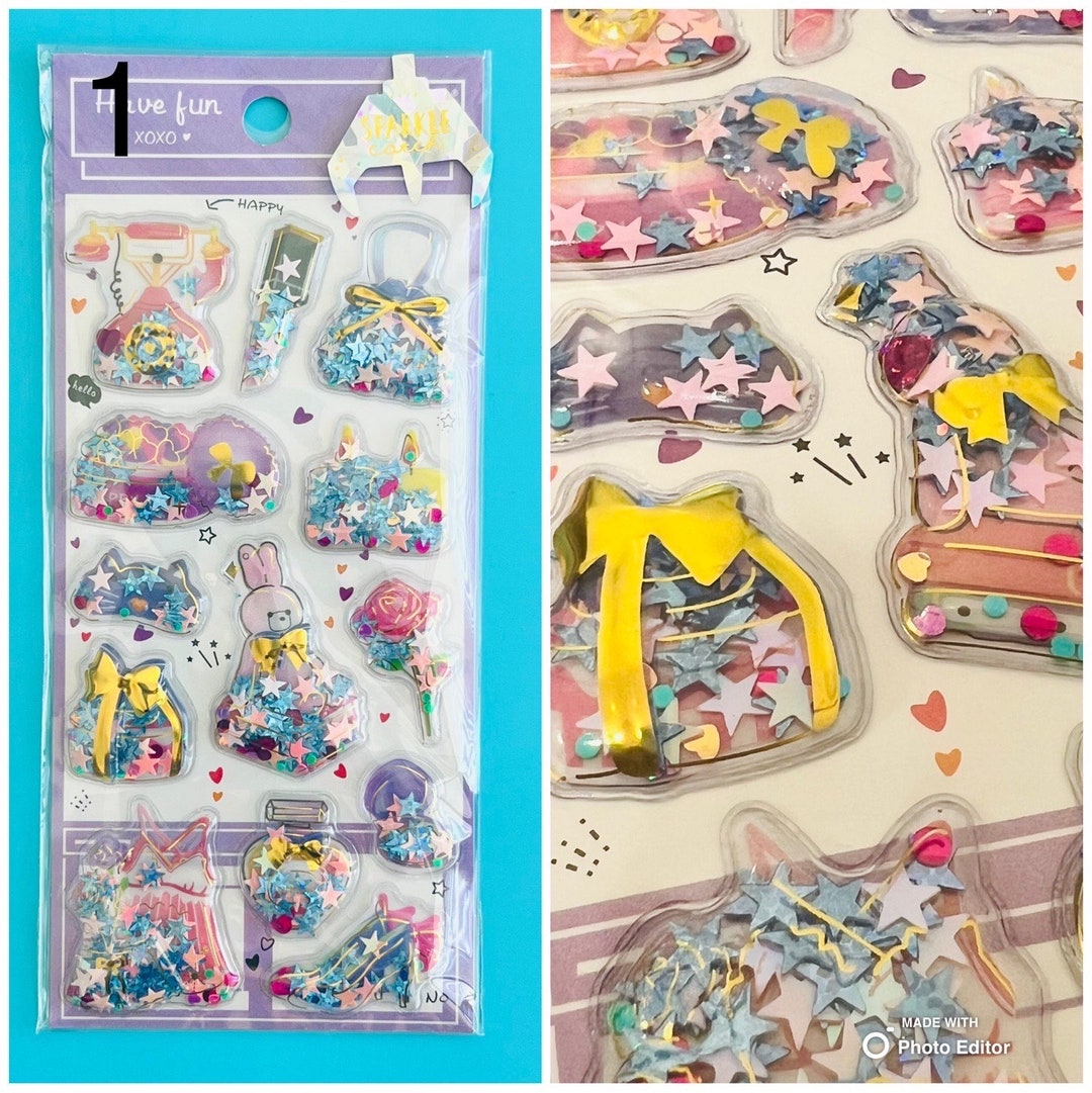 3D Shaker Stickers, Sparkle and Star Stickers, Deco Stickers - Etsy