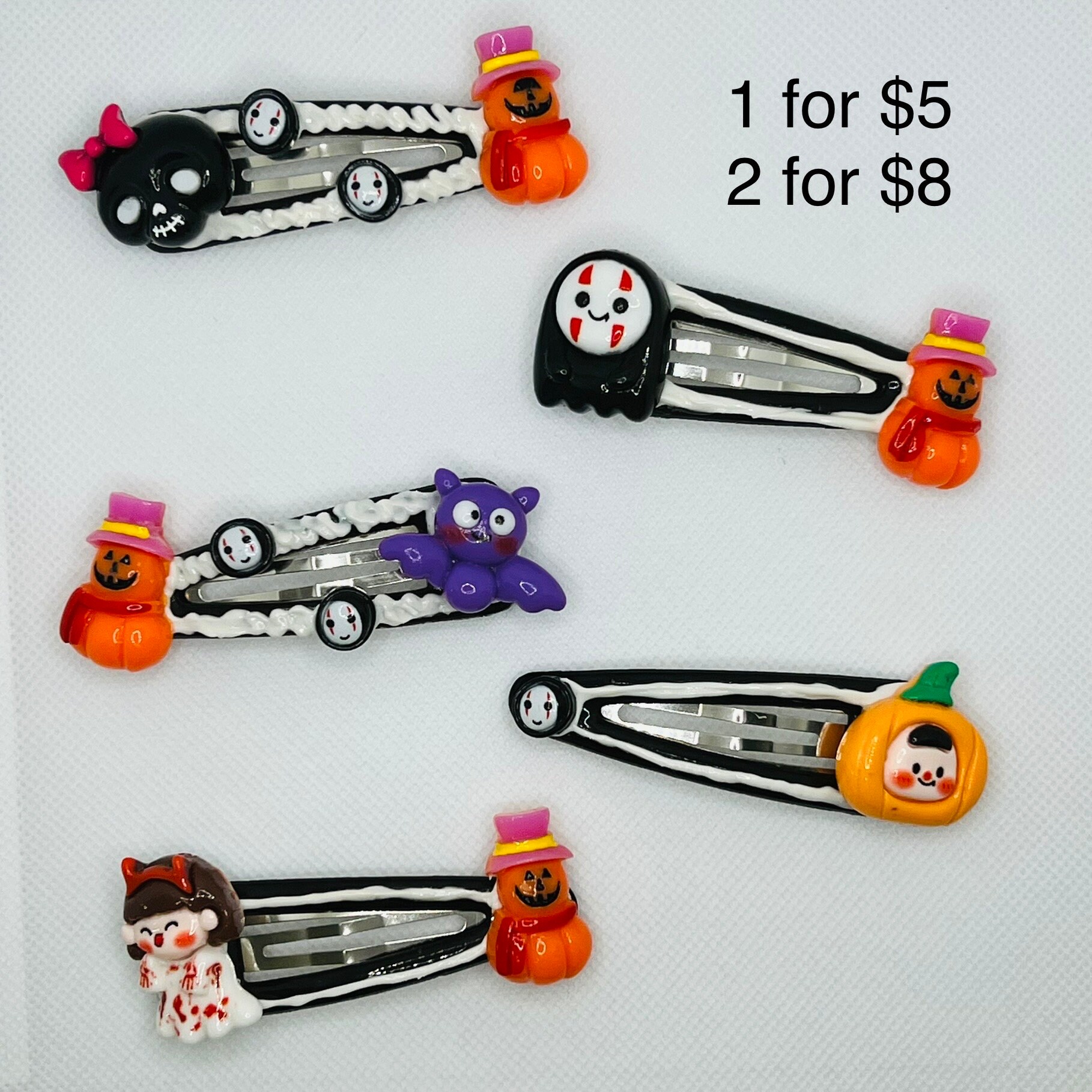 Halloween Hair Clips, Decoden Custom Hair Clips, Handmade Hair Clips ...