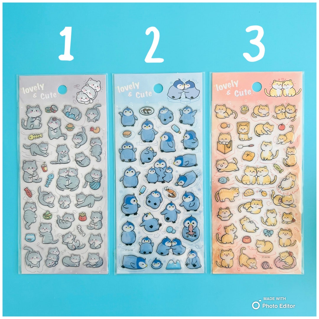 3D Puffy Sticker Sheet, Deco Stickers, Kawaii Stickers - Etsy